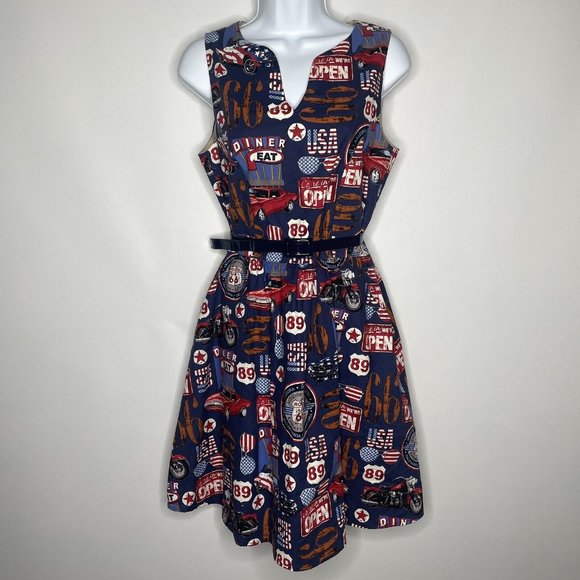 Retrolicious | Dresses | Retrolicious Americana Route 66 Red White Blue ...